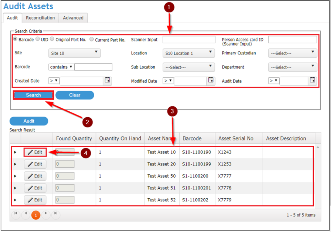 eQuip Audit Functionality